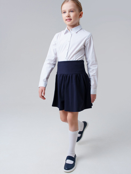 Юбка Девочки PlayToday темно-синий Трикотаж, размер 134 Молния Однотонный На любой сезон купить ...