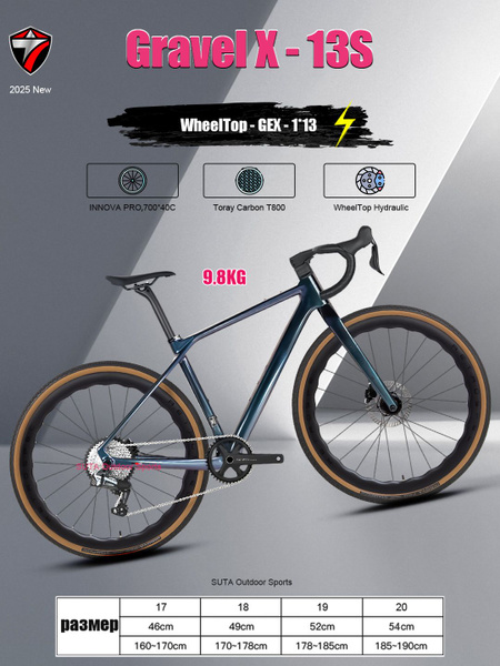 TWITTER BIKE Велосипед Шоссейный, Gravel X WheelTop GEX-13 , карбоновые обода купить на OZON по ...