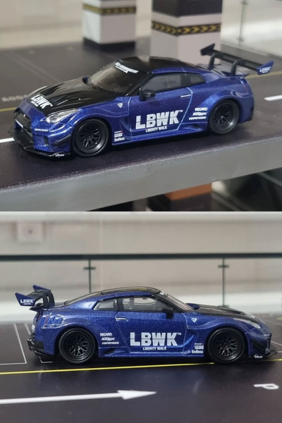 MINI GT 1:64 #299 LB-Silhouette WORKS GT NISSAN 35GT-RR Ver.2 LBWK Blue Коллекционная машинка ...
