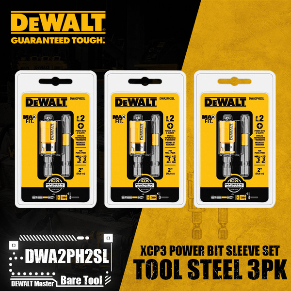 DEWALT DWA2PH2SL Набор бит и гильз XCP3 Power Max Fit Phillips #2 S X 2" L S2 Tool Steel 3PK ...