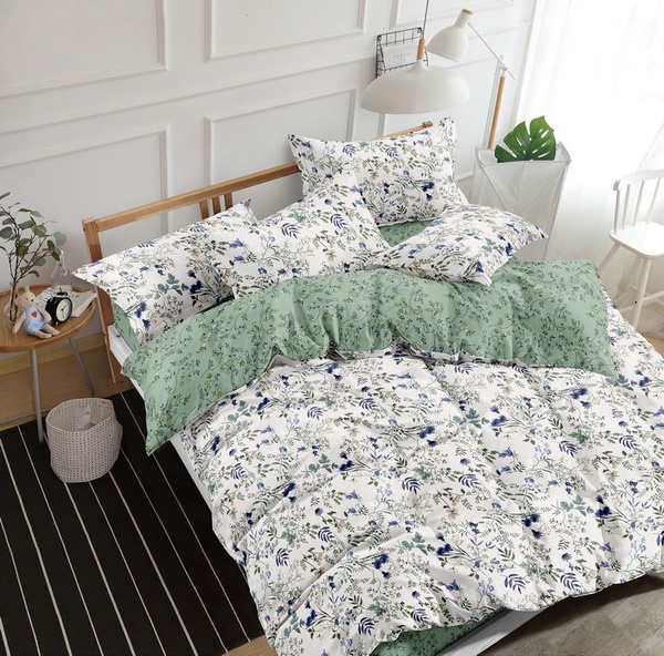 Комплект постельного белья Mercury Home Поплин премиум на резинке , наволочки 50x70, 70x70 ...