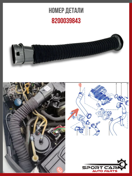 Renault Патрубок воздушный, арт. 8200039843, 1 шт. купить на OZON по ...