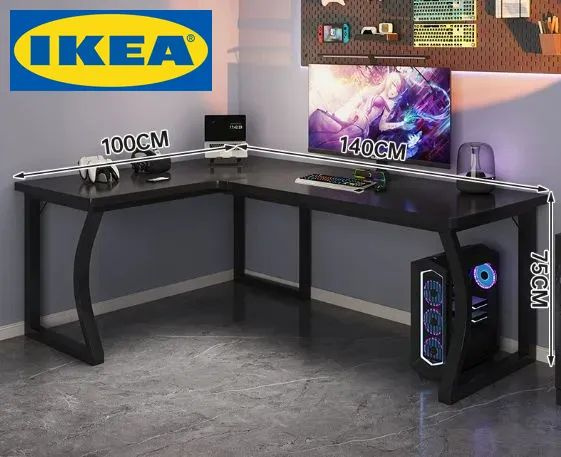 Компьютерный стол IKEA HYYYIU, 100х140х75 см купить c доставкой на OZON ...