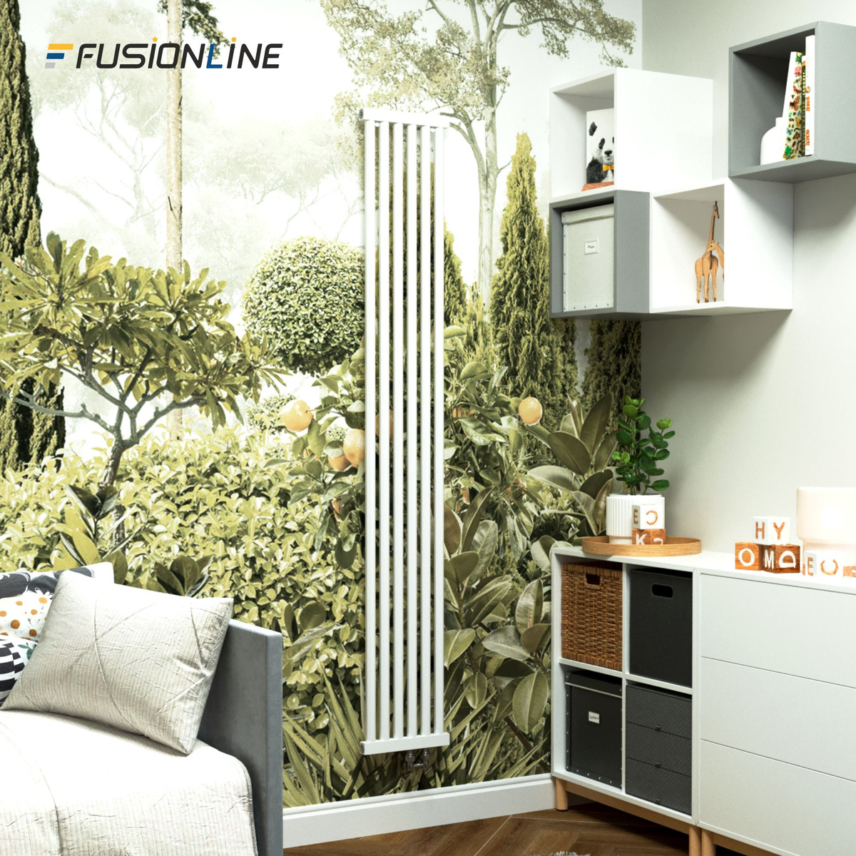 Трубчатый вертикальный радиатор отопления FUSIONLINE серия FLOW, дизайнерский. Универсальное ...