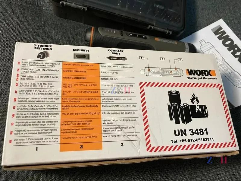 WORX WX242 Аккумуляторная отвертка 4В, 5 Нм, 2 Ач, с механическим ...