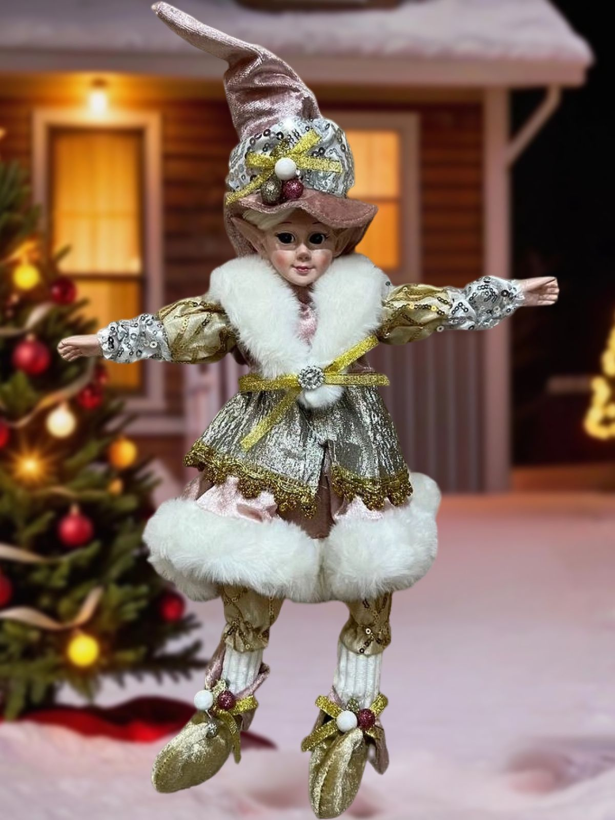 Эльф новогодний на елку 42 см украшение на елку купить на OZON по ...