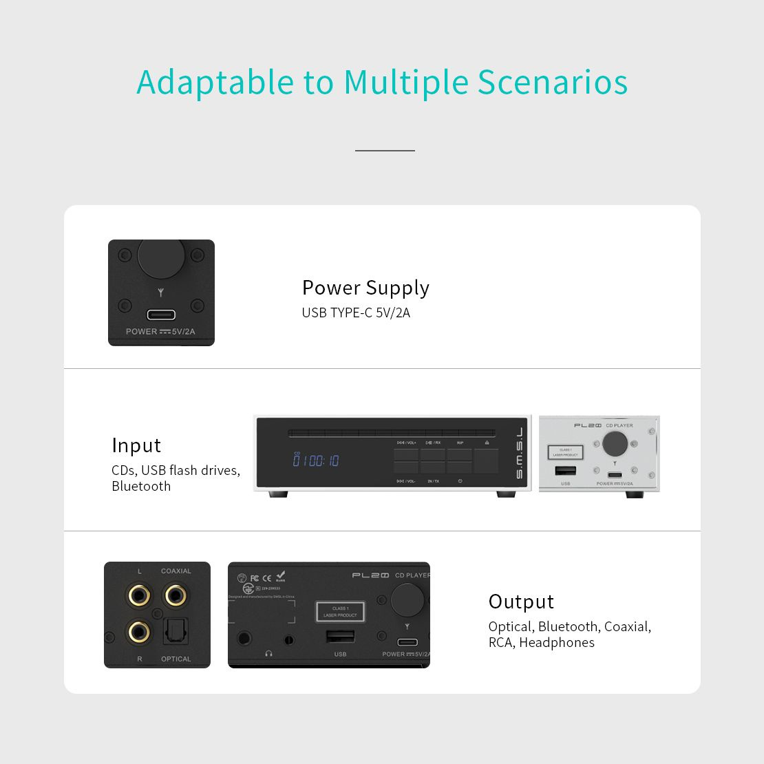 SMSL PL20 Аудиоплеер CD высокого разрешения, портативный CS43131 * 2 ...