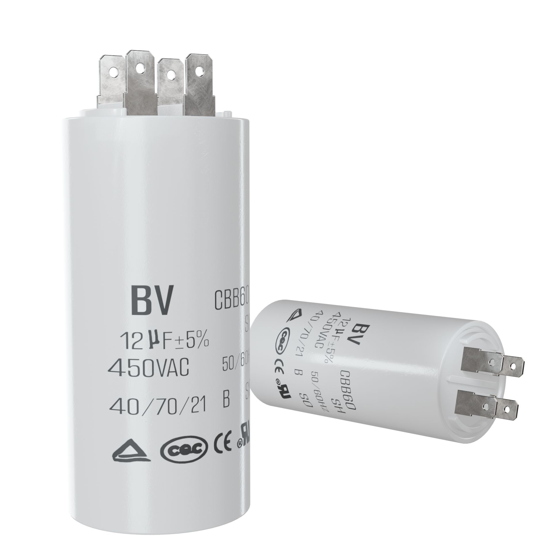 Конденсатор пусковой, рабочий CBB60 12мкФ 450V с клеммой BV - купить с ...