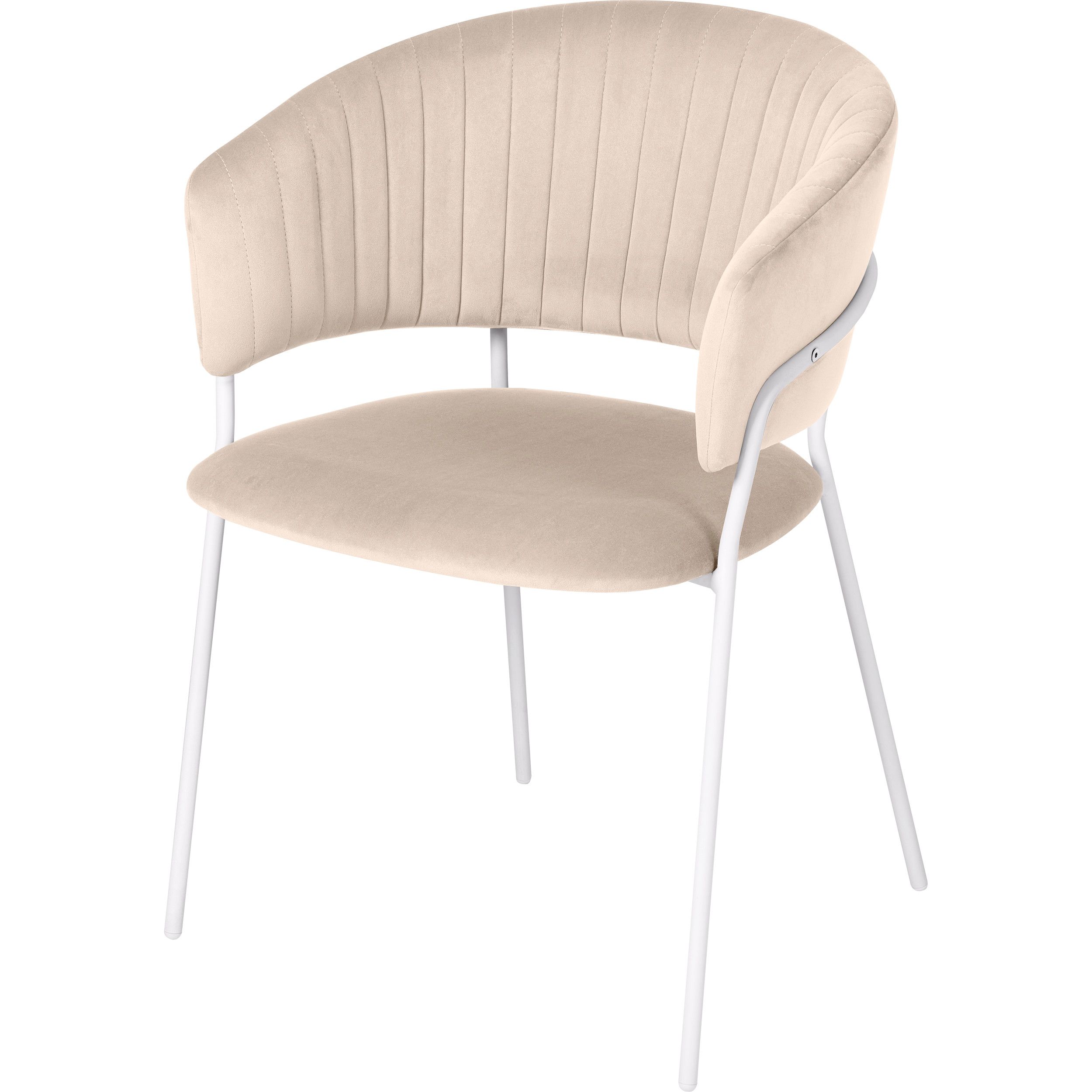 Ambe Стул для гостиной мягкий Даксон кремовый велюр, белый купить на ...