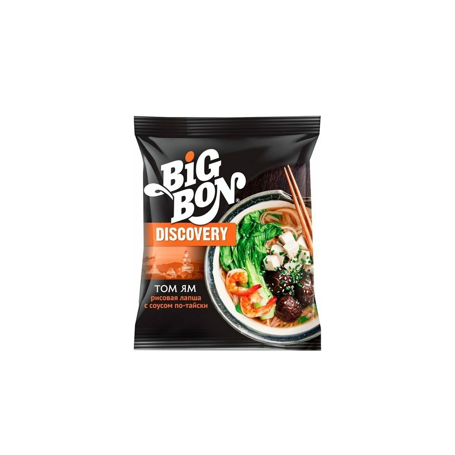 Big Bon Лапша быстрого приготовления рисовая с соусом по-тайски Том Ям ...