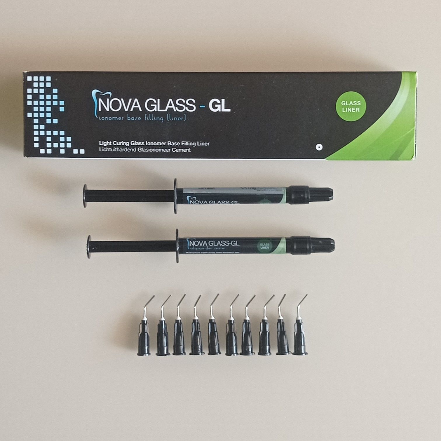 NOVA GLASS-GL 2 шприца по 2гр, светоотверждаемая рентгеноконтрастная ...