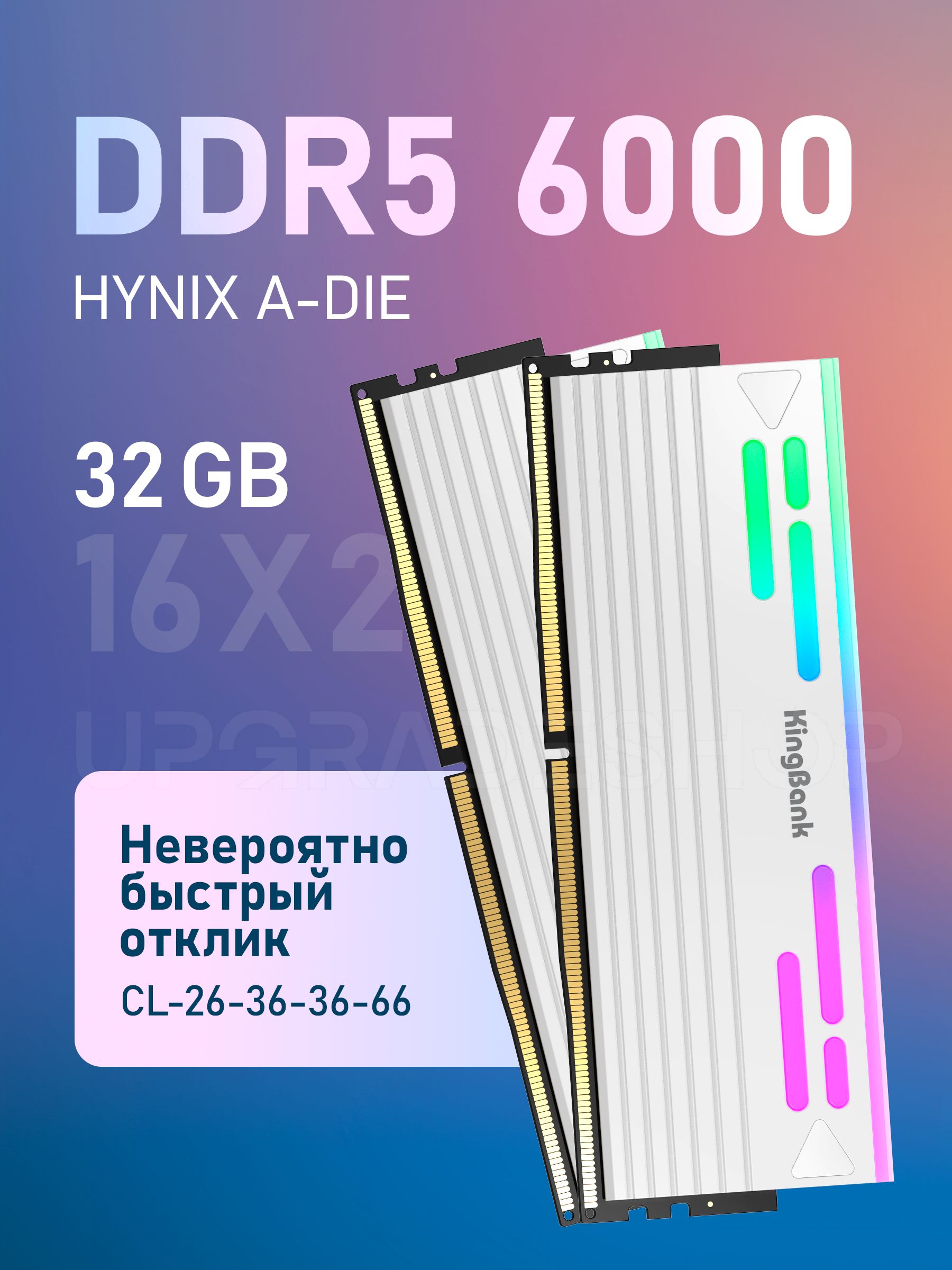 Модуль оперативной памяти KingBank 16 ГБ DDR5 PC48000 6000 MHz CL 26 ...