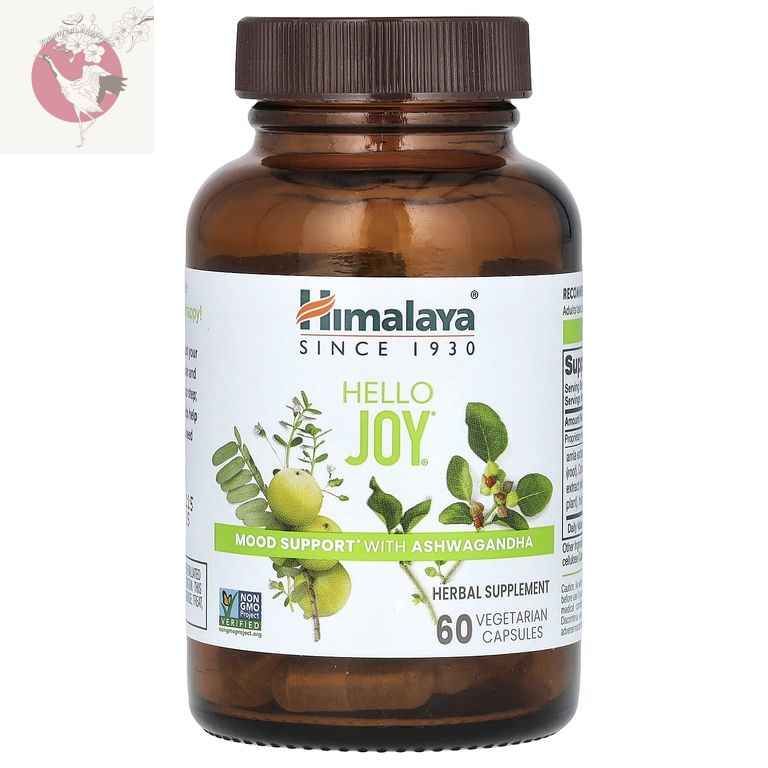Himalaya, Hello Joy, поддержка настроения с KSM66, 60 капсул из США ...