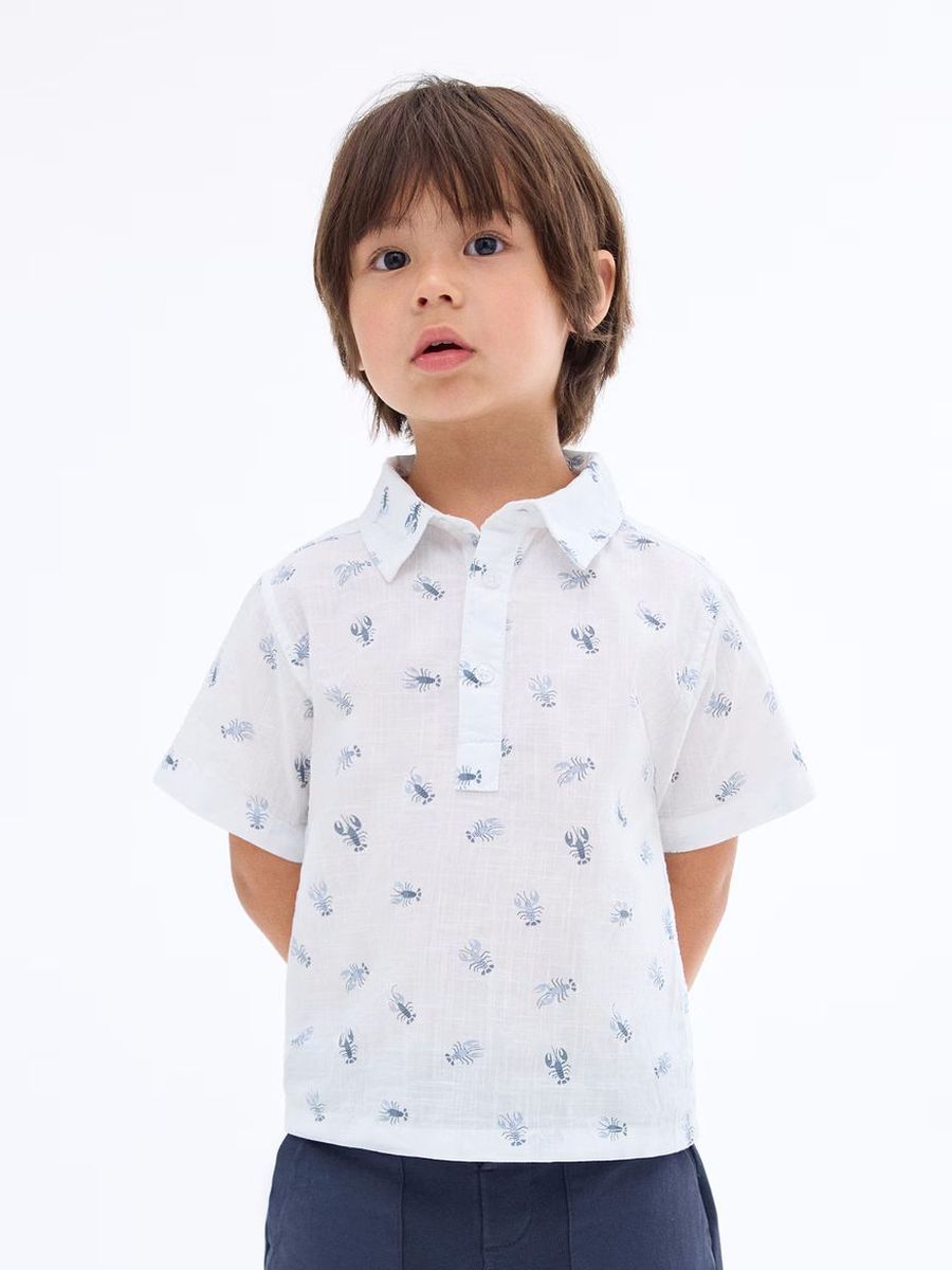 Рубашка Мальчики MANGO Kids белый Хлопок, размер 104 Индия купить c ...