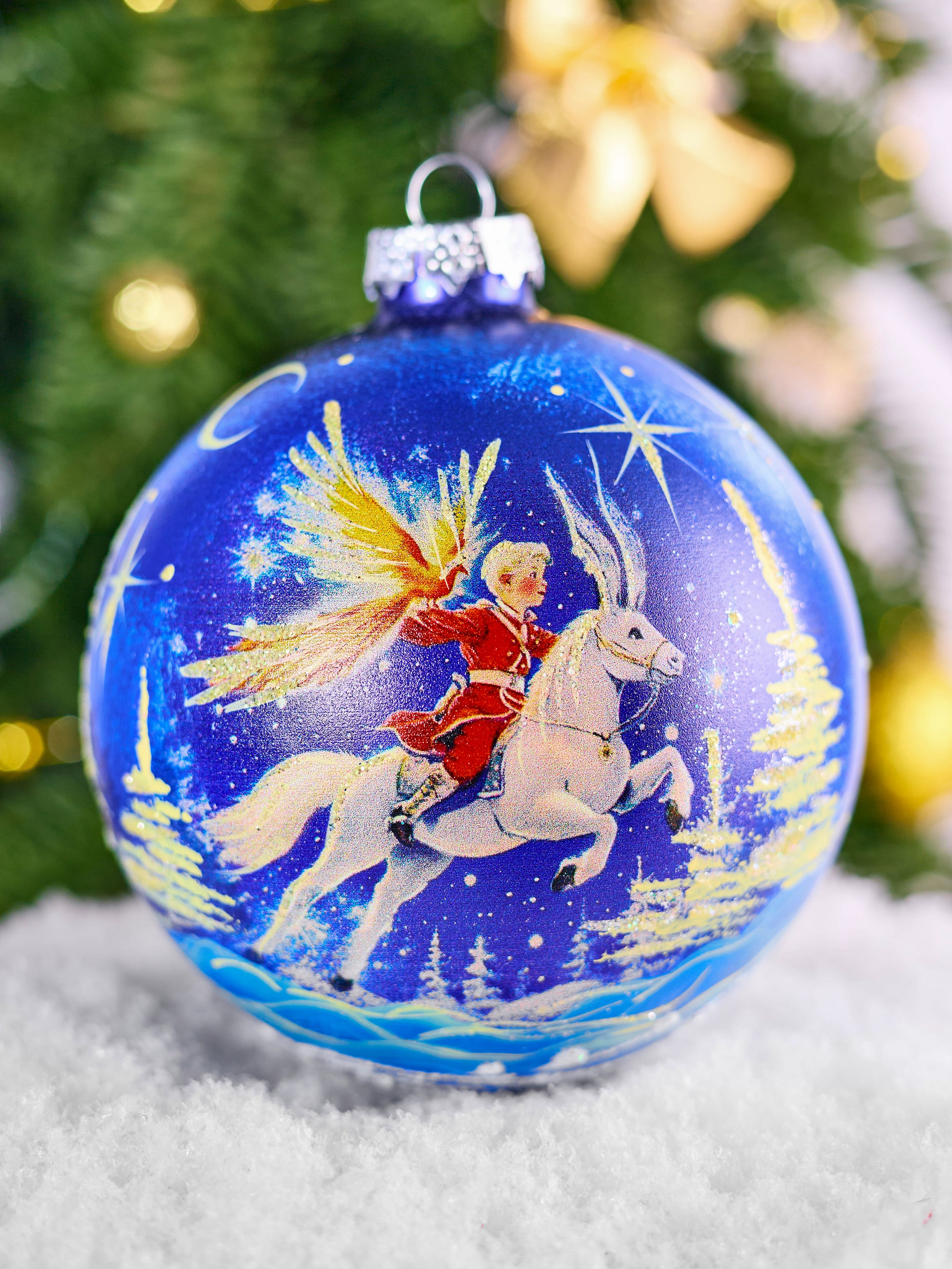 Елочный шар стекло украшение новогоднее 10 см купить c доставкой на ...