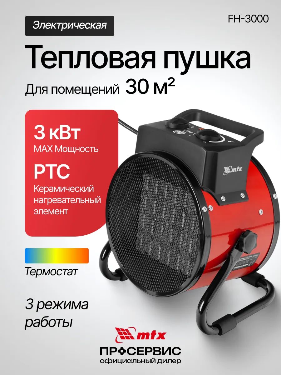 Тепловая пушка электрическая для дома маленькая 3 квт MTX FH-3000 ...