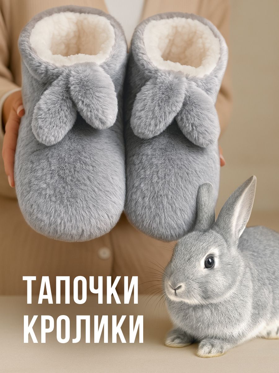 Тапочки Женский Mr. & Mrs. Tapkin, размер 37, 38 R (средняя) серый ...