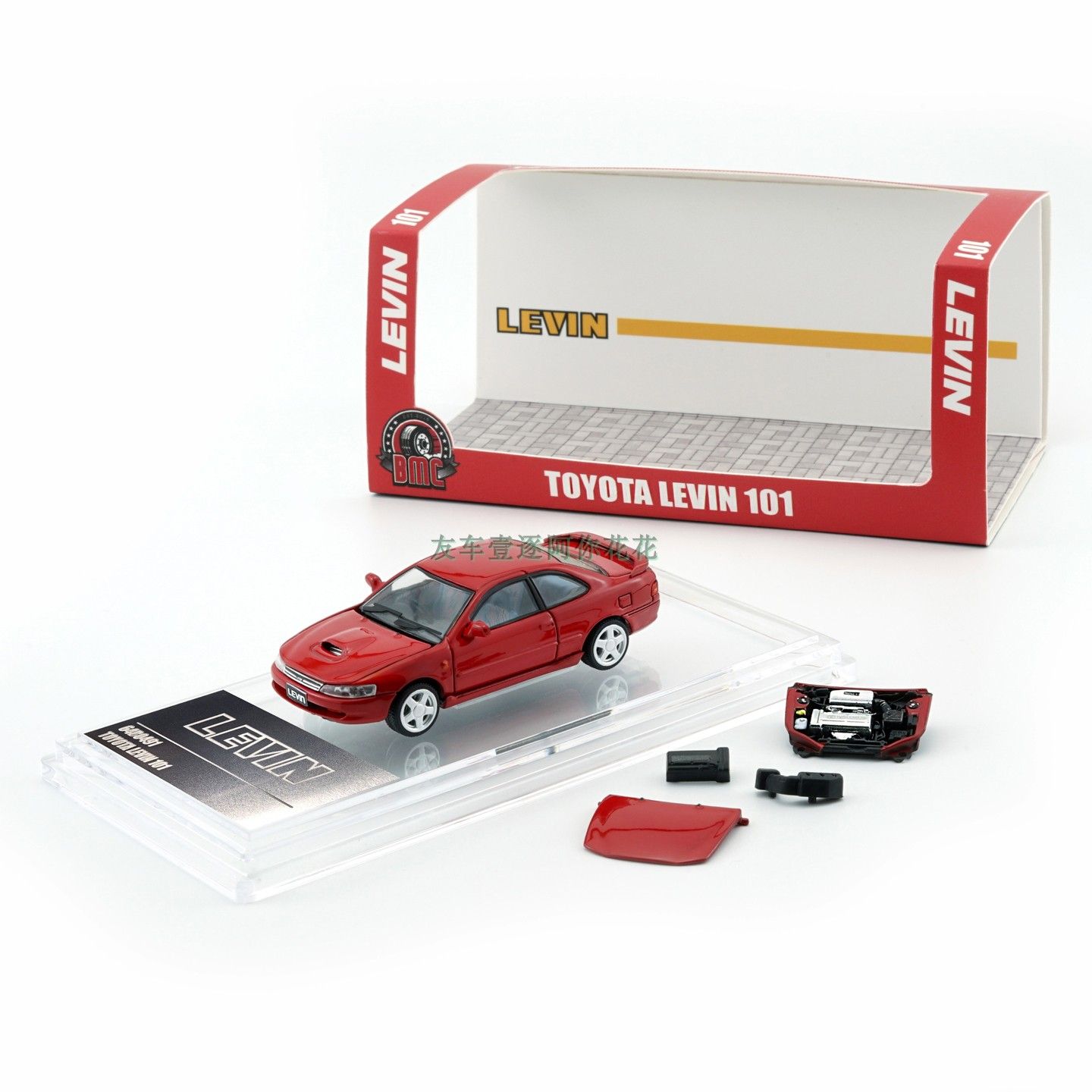 Машинка BMC 1:64 Toyota Levin 101 -RED (RHD) (Turbo Bonnet + Engine ...