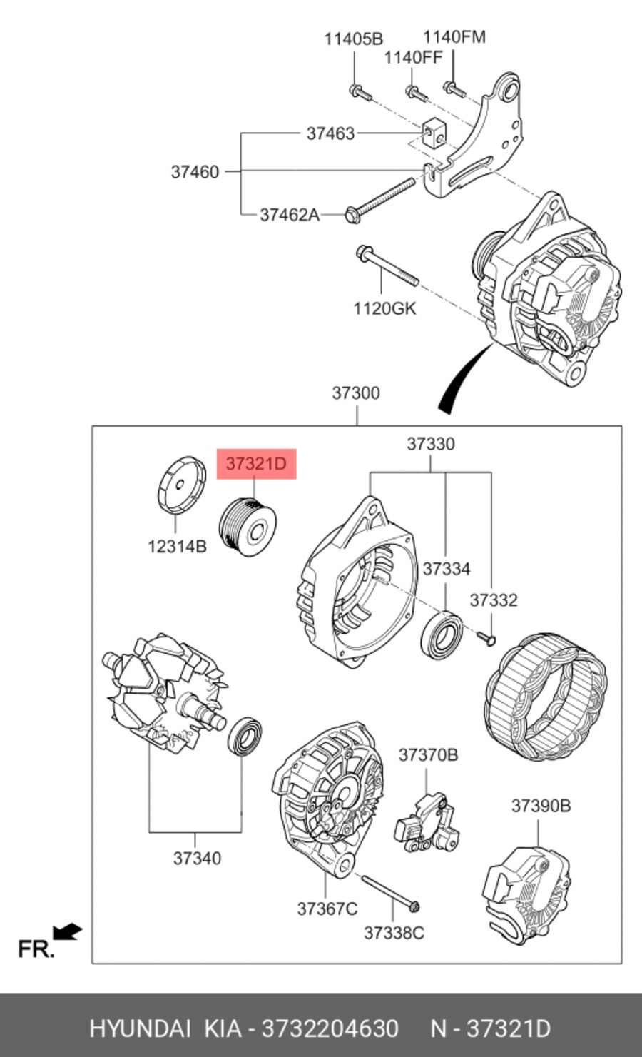 3732204630 шкив натяжителя ремня грм (Hyundai/Kia 3732204630) купить на ...