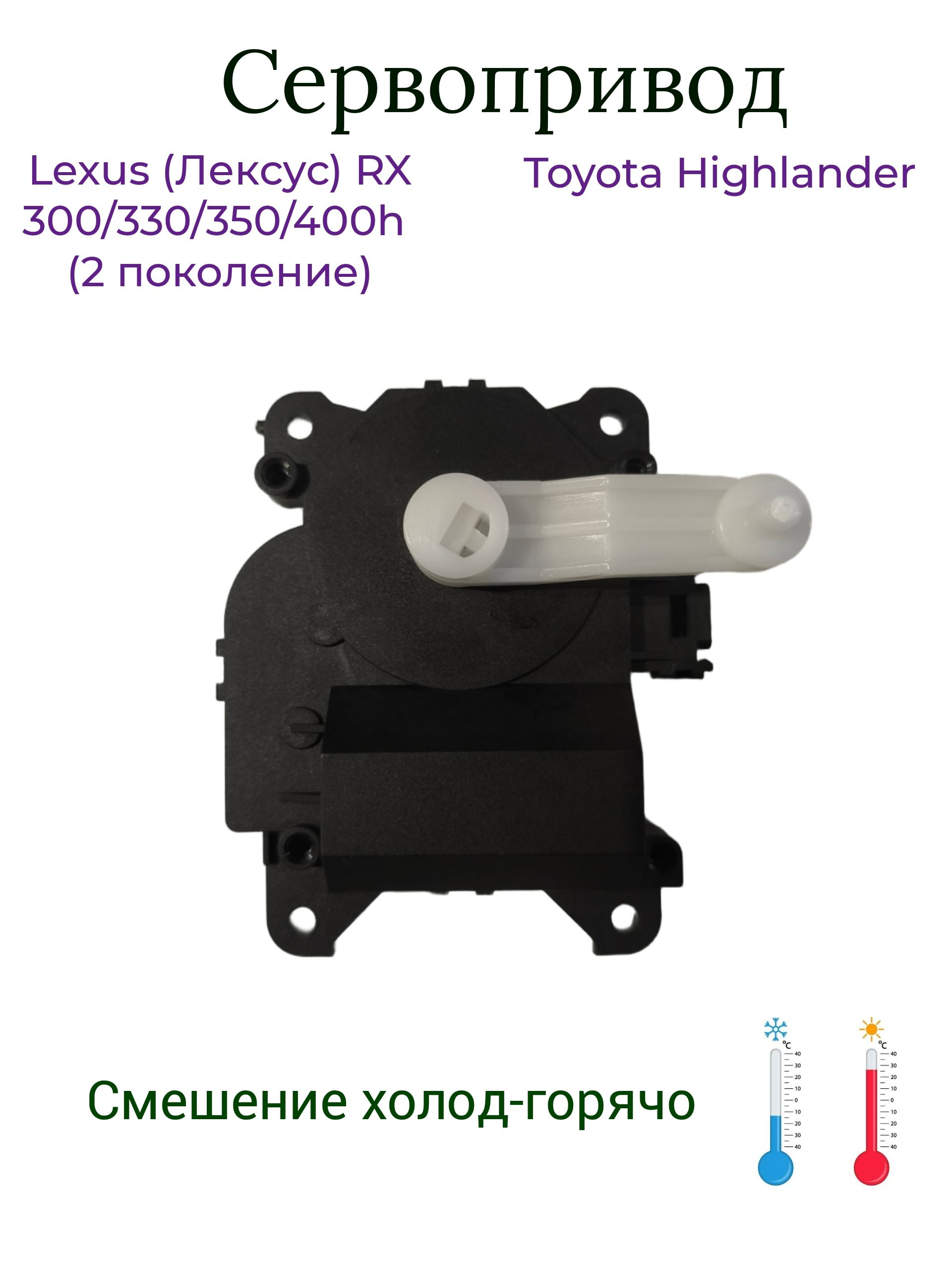 Сервопривод заслонки отопителя (Пассажирская сторона) Lexus (Лексус) RX ...