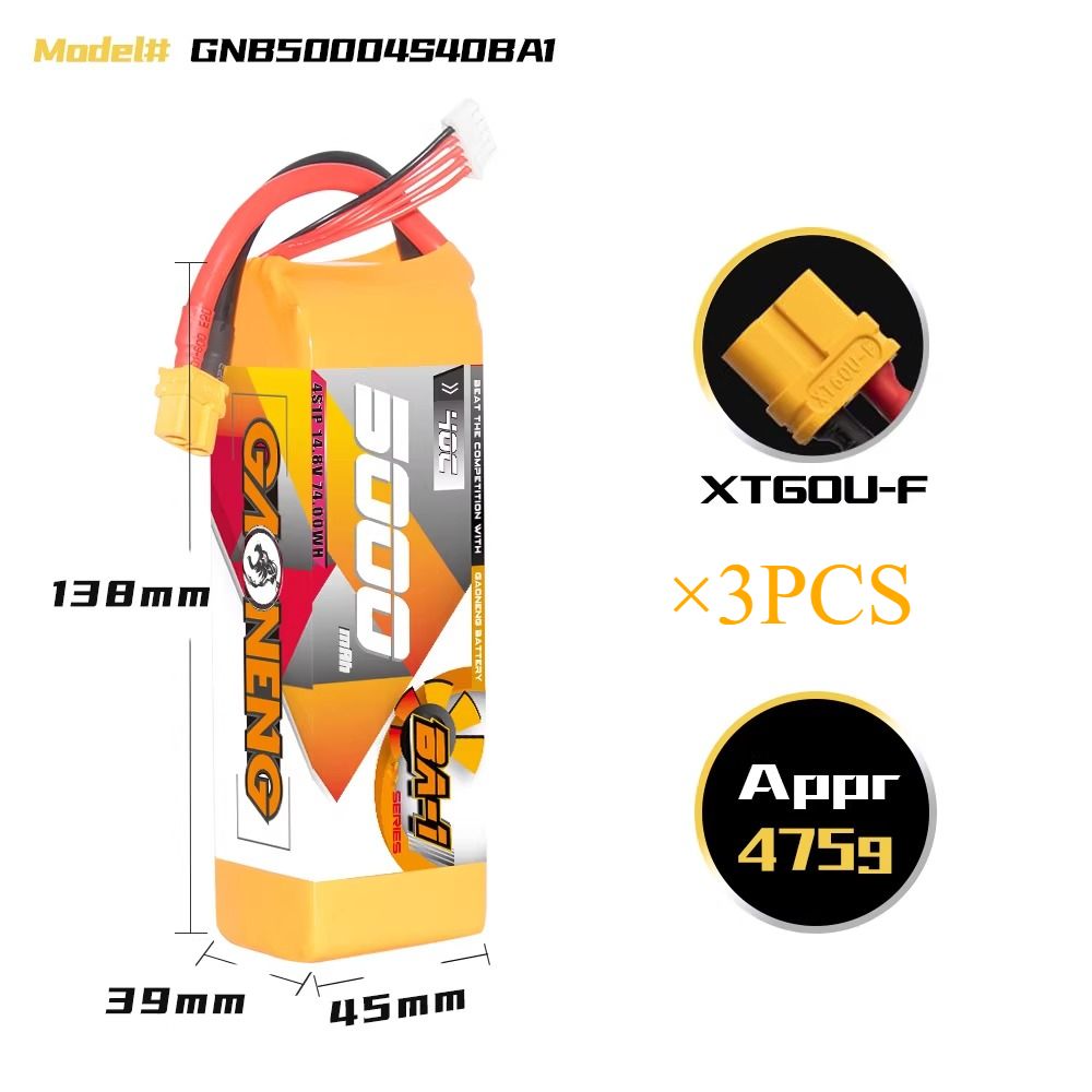 GAONENG GNB 14.8V 5000mAh 4S 40C Lipo Battery With XT60 Plug Аксессуары ...