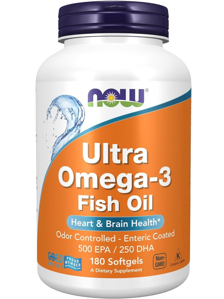 Omega 3 NOW FOODS Ultra Omega-3 Fish Oil 500 EPA / 250 DHA 180 гелевых капсул - купить с ...