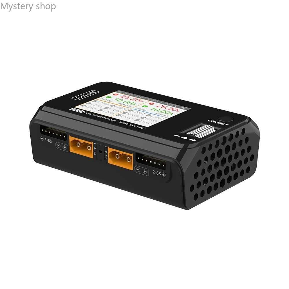 ToolkitRC M6D 500W 15A Двухканальное интеллектуальное зарядное устройство MINI для батарей Lipo ...