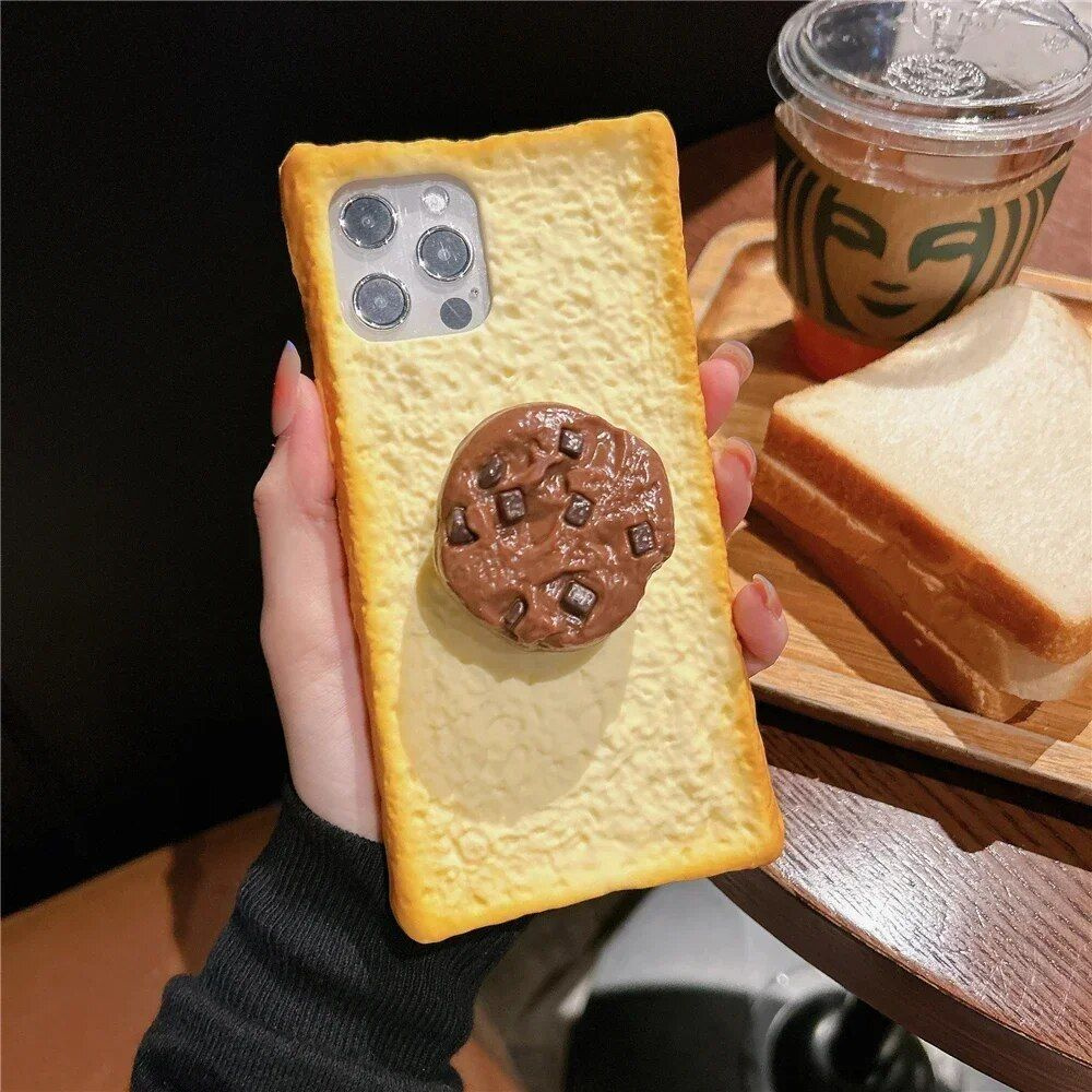 Чехол для телефона Soft 3D Creative Toast Bread с подставкой для iPhone ...
