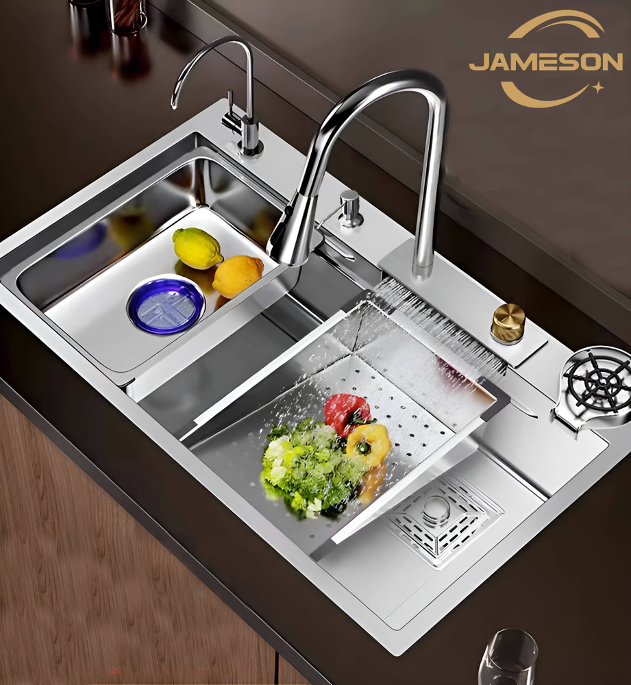 Мойка для кухни JAMESON хром издание Нанотехнология противообрастания ...