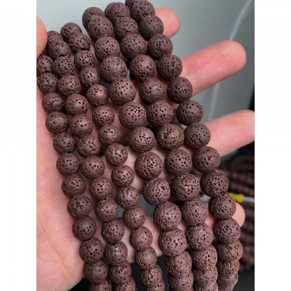 Каменные бусины, вулканическая лава люкс, пористая тонированная ...