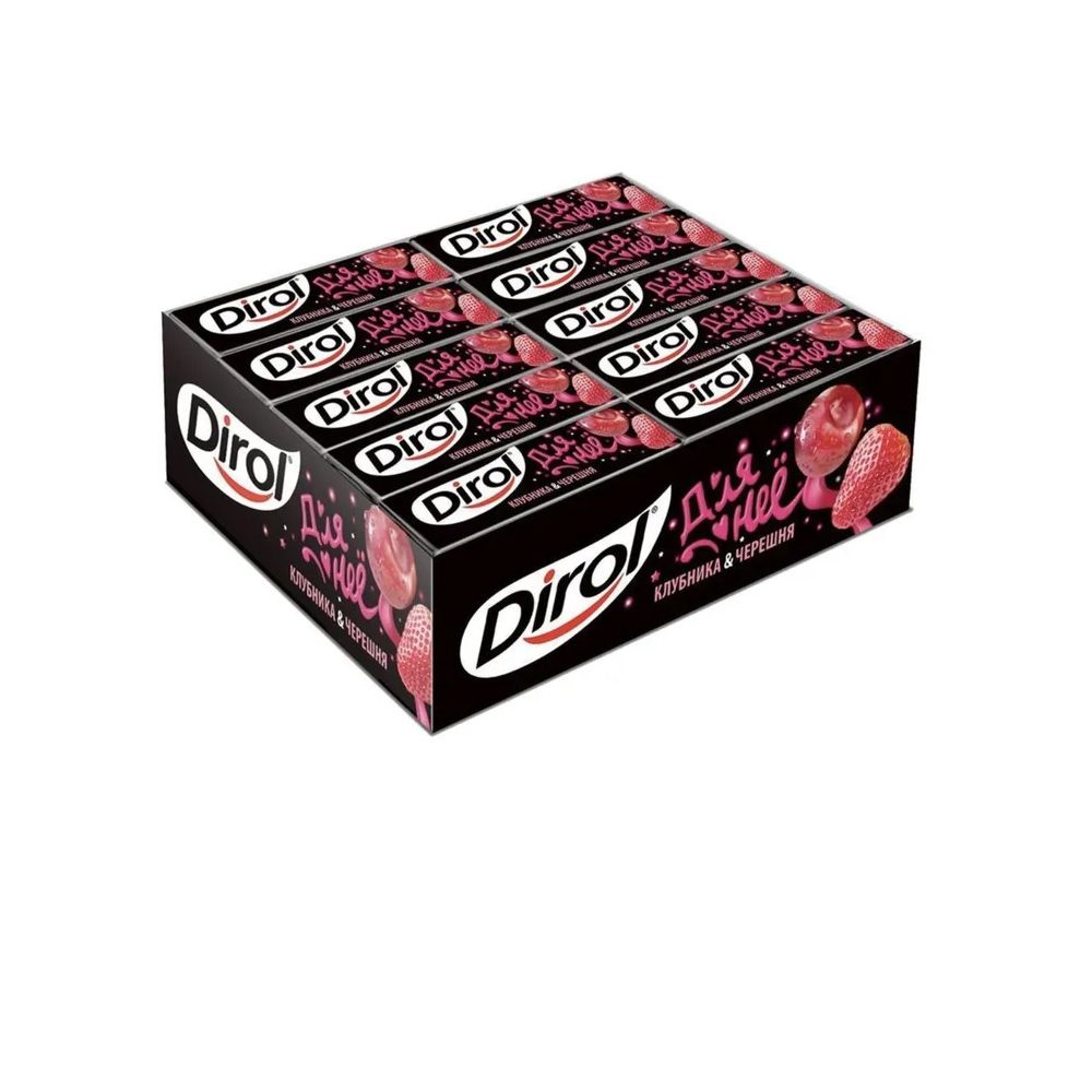 Dirol Жевательная резинка, Клубника и черешня, 30 шт. - купить с ...