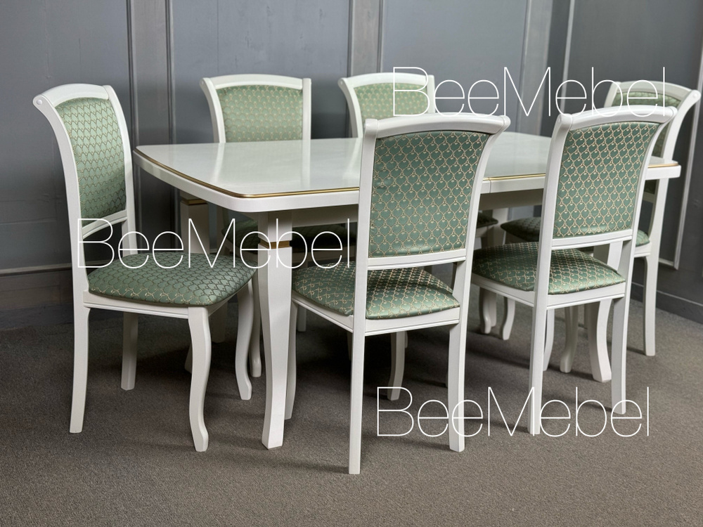 Обеденная группа, стол и 6 стульев. Кухонный стол и стулья, комплект ...