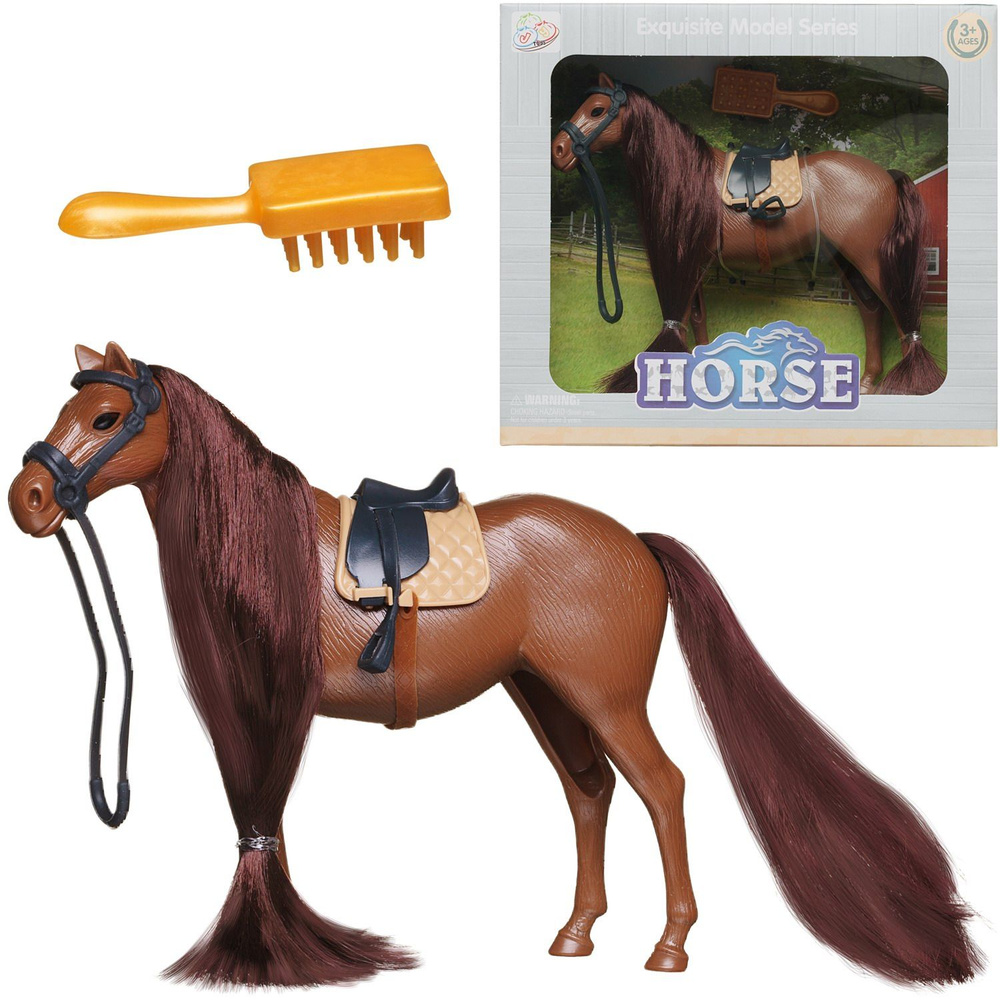 Лошадка Junfa в упряжи коричневая 16,5 см - купить с доставкой по выгодным ценам в интернет ...