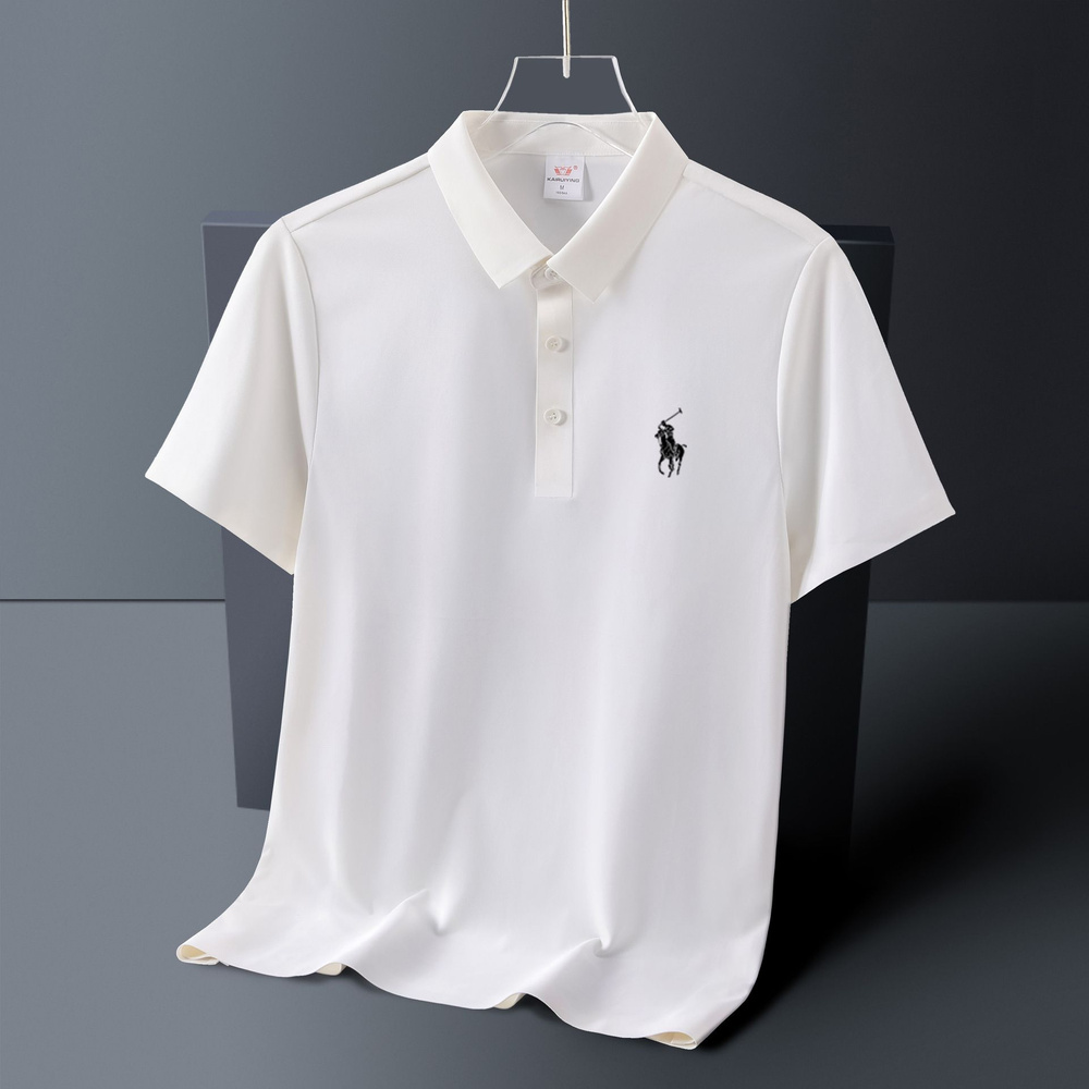 Поло Polo Ralph Lauren, мужское, белое, с коротким рукавом, для мужчин ...