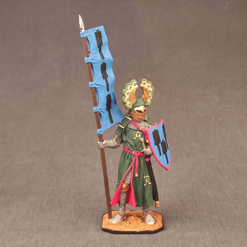 Окрашенный оловянный солдатик рыцарь Шенке фон Лимпург, 2-я половина XIII века. Серия Средние ...