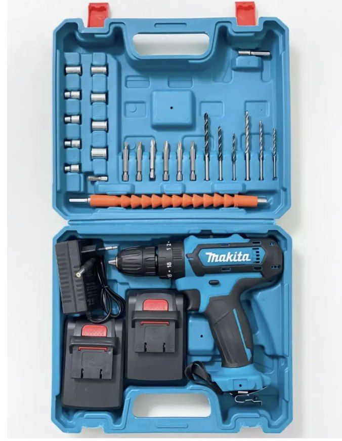 Дрель-шуруповерт Makita DF331D, От аккумулятора, 18 В, 42 Нм, 2 АКБ ...