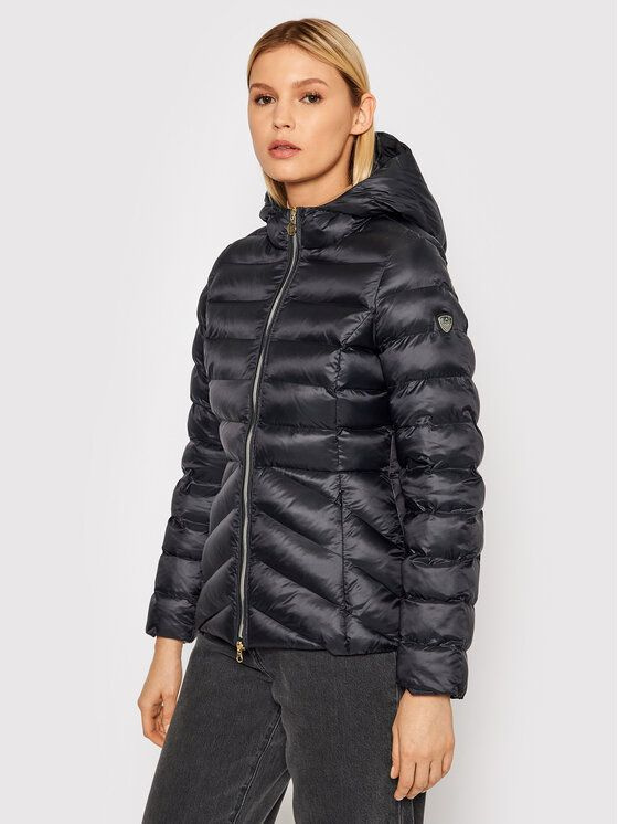 Пуховик Женский EA7 черный, размер 44 Длинный Зима Полиэстер купить c доставкой на OZON по ...