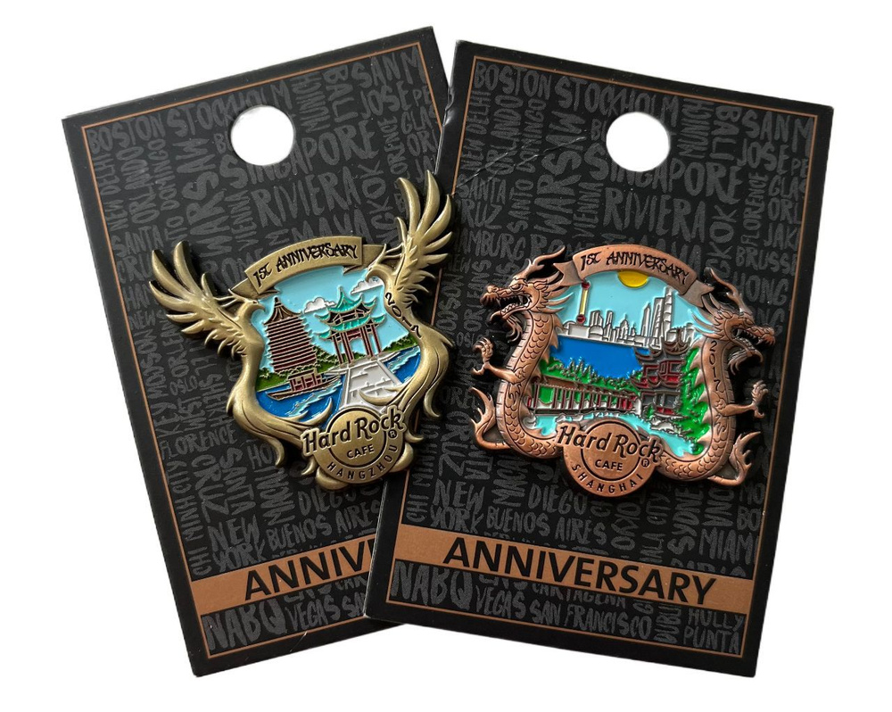 значк Hard Rock Cafe Shanghai & Hangzhou1st Anniversary Complete Pin ...