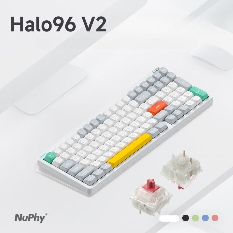 NuPhy Клавиатура беспроводная Halo96 V2 Silent Red Clear-Top Switch ...