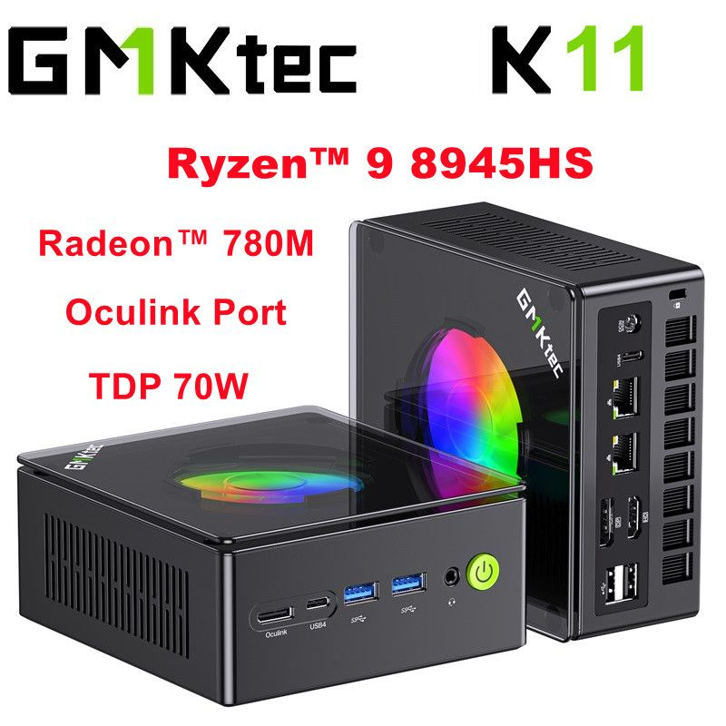 GMKtec Мини-ПК GMK K11 AMD 8945HS мини ПК (AMD Ryzen 9 8945HS, RAM ...