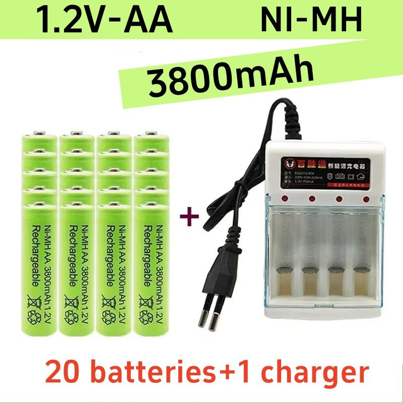 2025 Новый аккумулятор AA 3800 Mah AA1.2V никель - водород для светодиодных ламп игрушки Mp3 ...