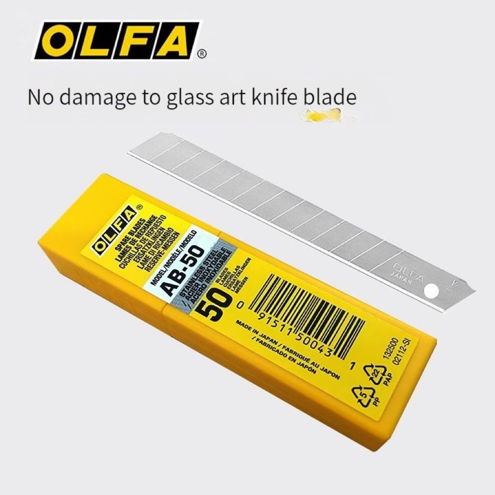 (50 штук) OLFA AB-50 Стандартный бытовой канцелярский нож, лезвие 9 мм, можно отламывать. купить ...
