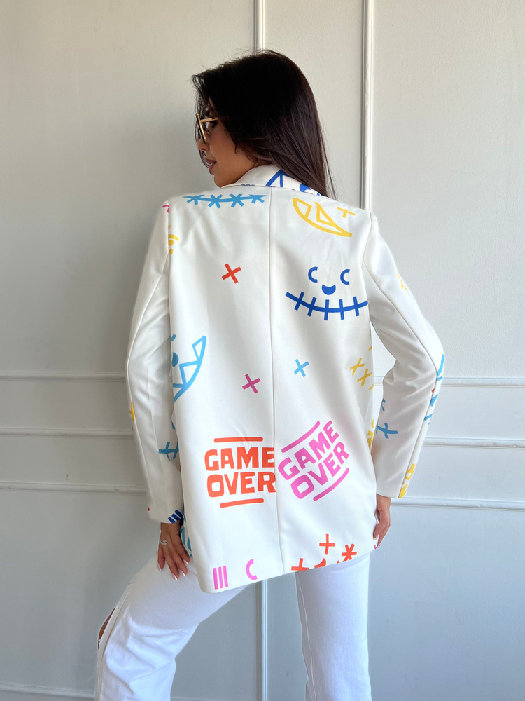 Пиджак Женский Leroy Style белый, размер 46, 48 Вискоза, Полиэстер ...