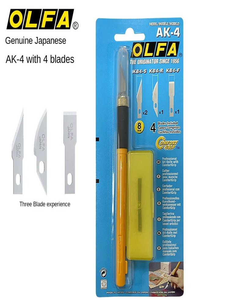 (4 лезвий) OLFA AK-4 нож с перовым Для: Кожа, бумага, модель, резиновый штамп купить на OZON по ...