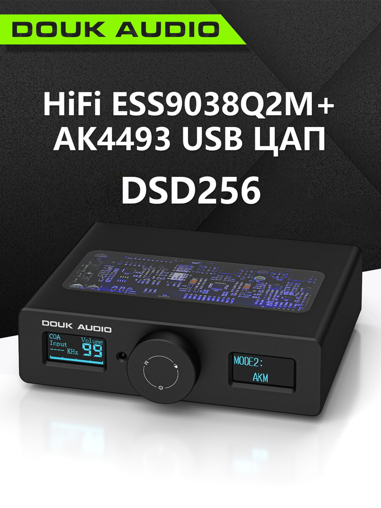 Douk Audio DAC-Q11 HiFi ESS9038Q2M AK4493 USB DAC плеер Коаксиальный ...