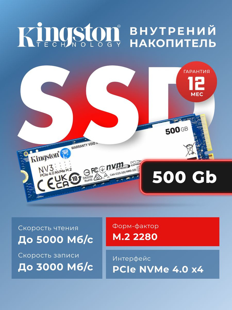 500 ГБ Внутренний SSD-диск Kingston 3D NAND 2280 SA400S37/240G (SNV3S ...