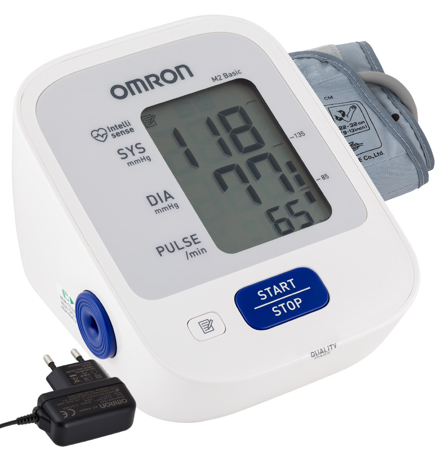 Тонометр Omron M2 Basic + адаптер, с технологией интеллектуального измерения Intellisense купить ...