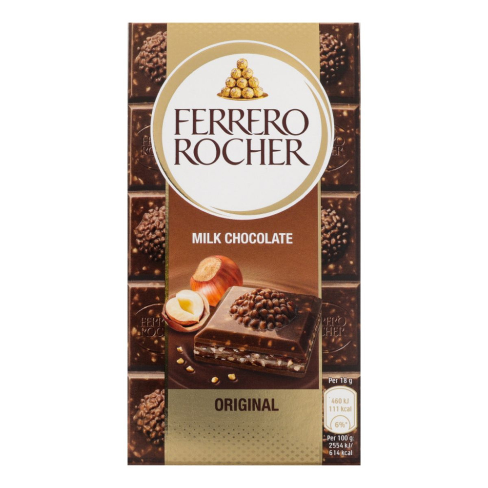 Шоколад Ferrero Rocher Milk молочный 90г купить на OZON по низкой цене ...