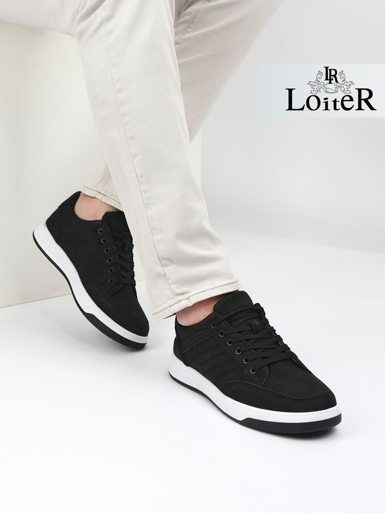 Кеды Мужской LOITER Экокожа, Экозамша, размер 42 6 Лето Шнурки Италия ...