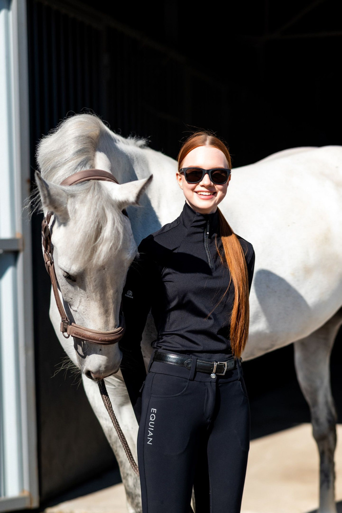 Лонгслив Женский EQUIAN черный, размер 44 Бифлекс купить c доставкой на ...
